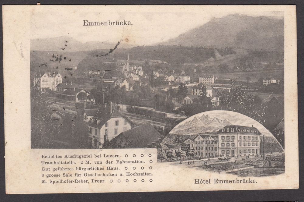 Emmenbrücke / und Hotel Emmenbrücke / 117 jährige Karte (Gebraucht) in Brienz BE für CHF 57.5 ...
