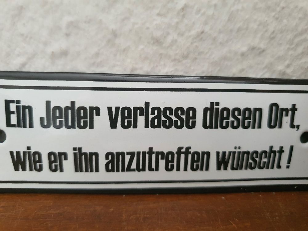 Emailschild Vorsicht Achtung WC Bahn Zug Tram Emaille Schild (Neu (gemäss Beschreibung)) in ...
