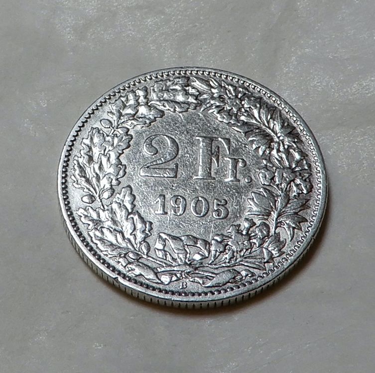 Silber Münze, 1905 , 2 Franken | Kaufen auf Ricardo