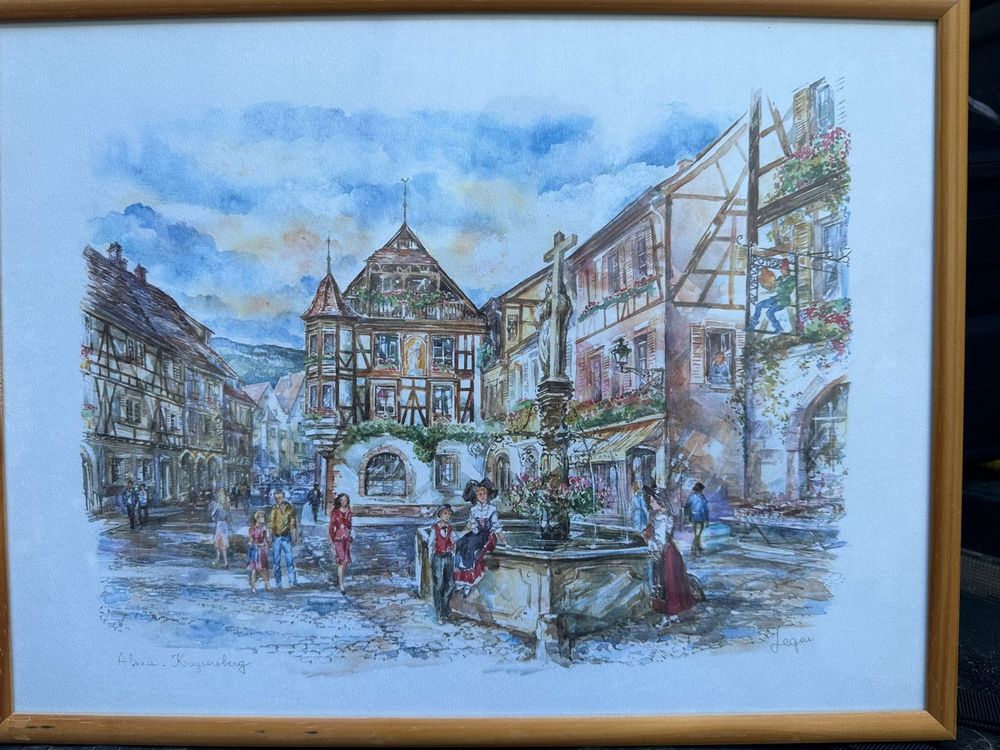 Aquarelle Alsace Kayserberg. | Kaufen auf Ricardo