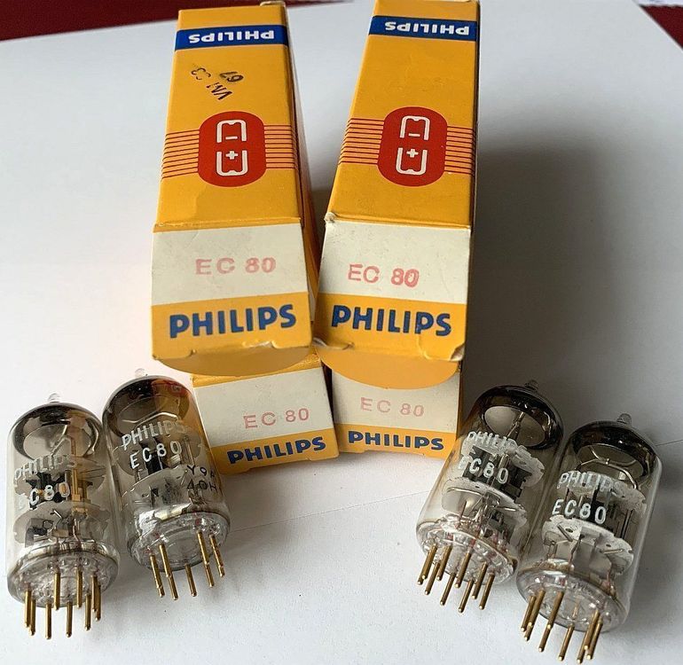 4 Röhren / Radioröhren EC80/6Q4 (Spanngitter-Triode),Philips (Neu (gemäss Beschreibung)) in Biel ...
