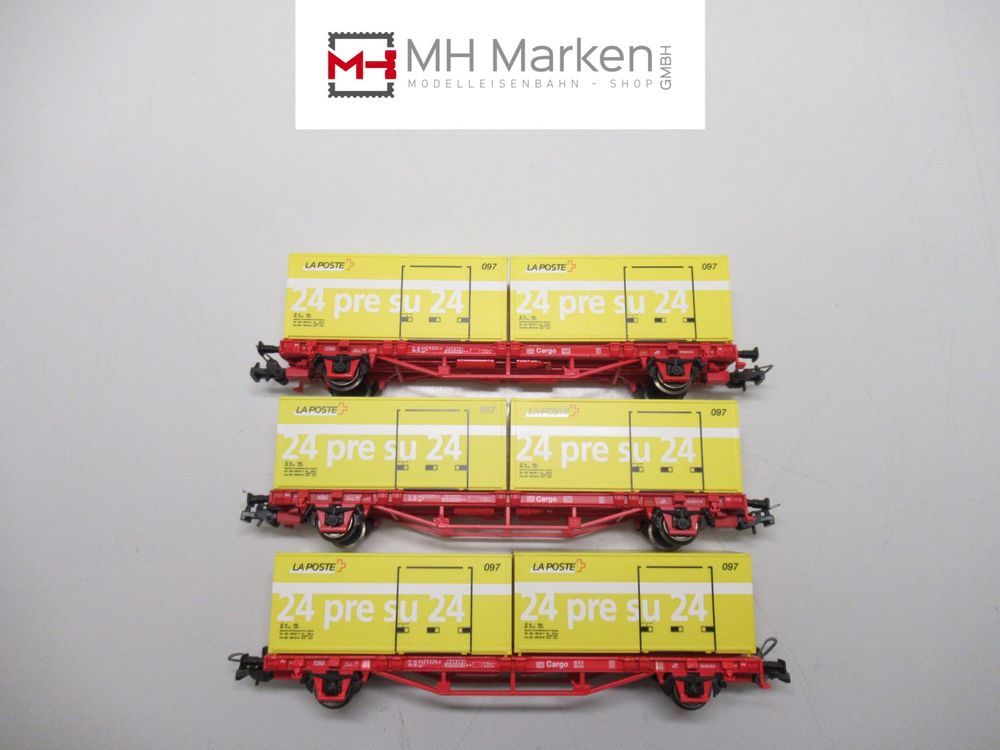 PIKO 3x 57700 Tragwagen DB SBB Postcontainer ohne OVP DC (Gebraucht) in ...