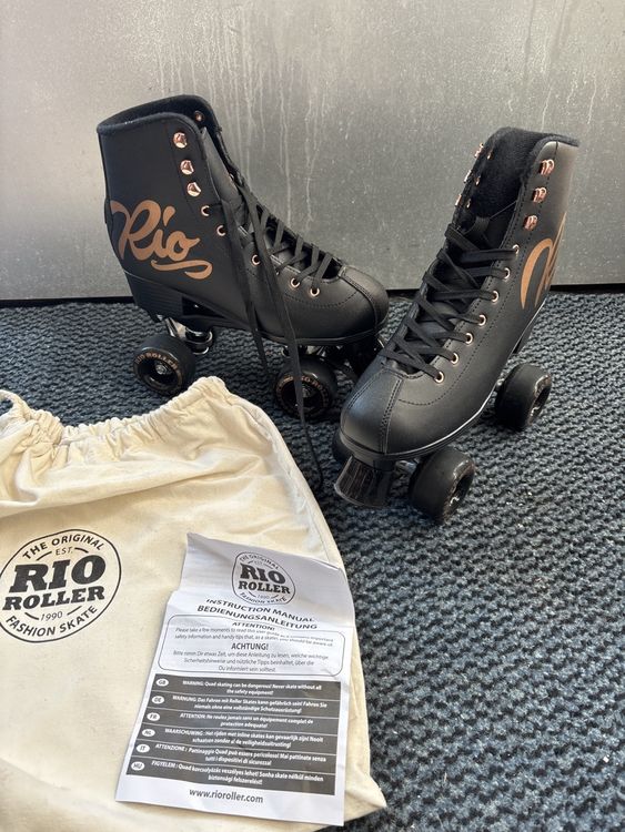 RIO ROLLER Skates Rose Gr. 40.5 schwarz Retro Rollschuhe (Gebraucht) in ...