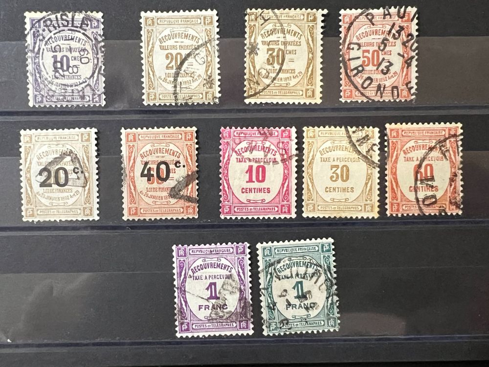 11 Timbres Taxe oblitérés 1908 1931 (Gebraucht) in Lausanne für CHF 20 – mit Lieferung auf ...