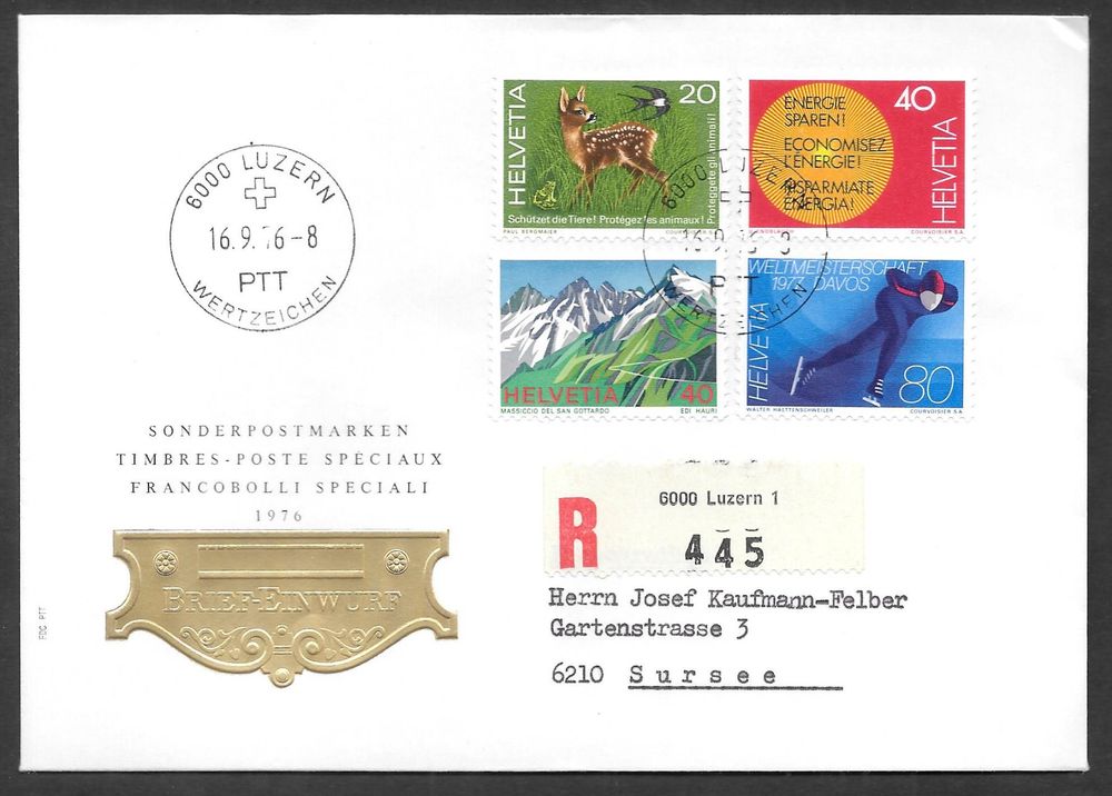 R-FDC Serie 578-581 ET Luzern 16.9.1976 (Neu (gemäss Beschreibung)) in Olten für CHF 3 – mit ...