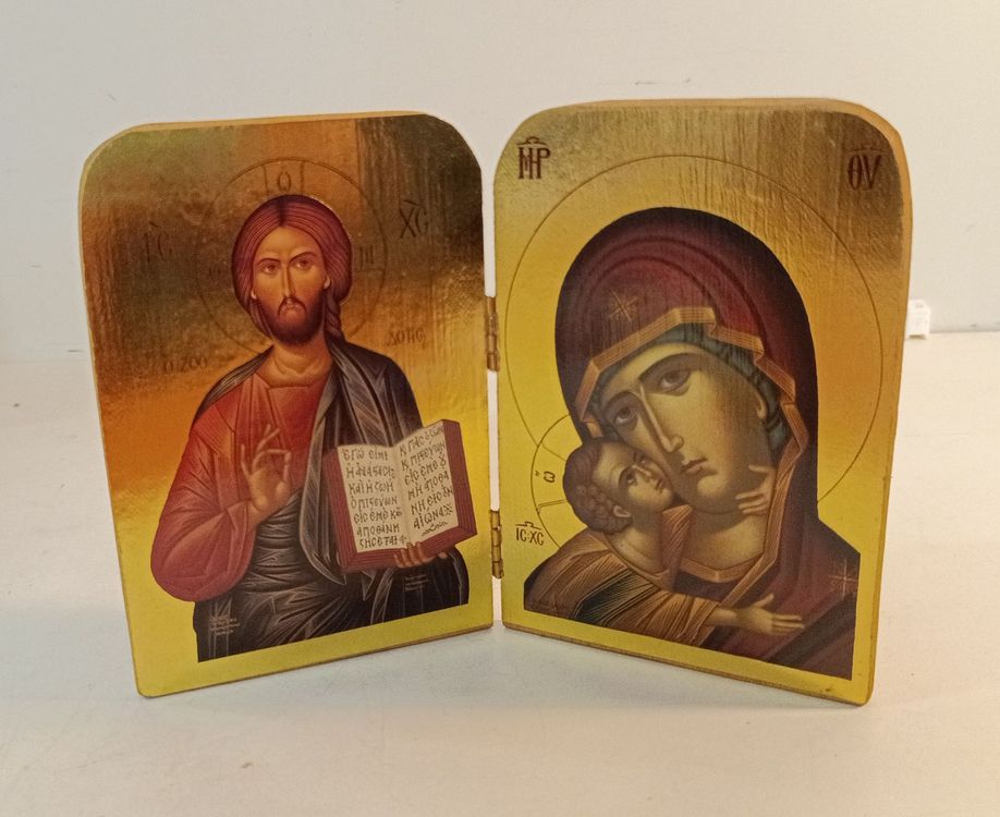 Schöne Ikone Jesus Maria Holz geschnitzt (nov116) (Gebraucht) in Künten für CHF 35 – mit ...