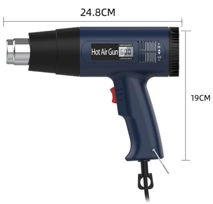 Gute Heissluftpistole mit 4 Aufsätze, 2000W und LCD Display | Kaufen auf Ricardo