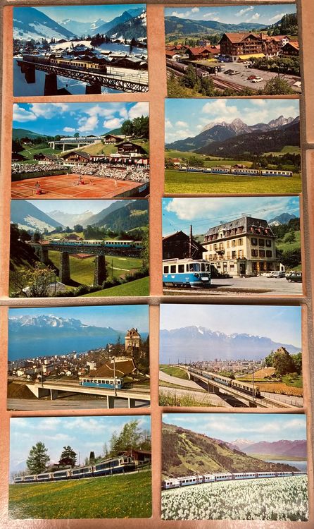 Chemin de fer du MOB - Lot de 10 cartes postales - vers 1980 (D ...