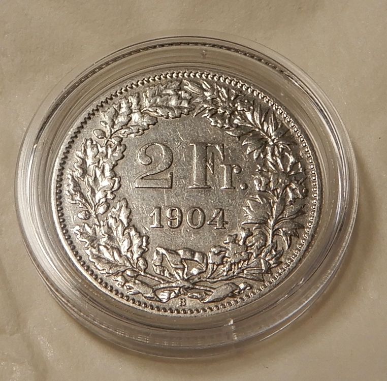 Silber Münze, 1904 , 2 Franken | Kaufen auf Ricardo