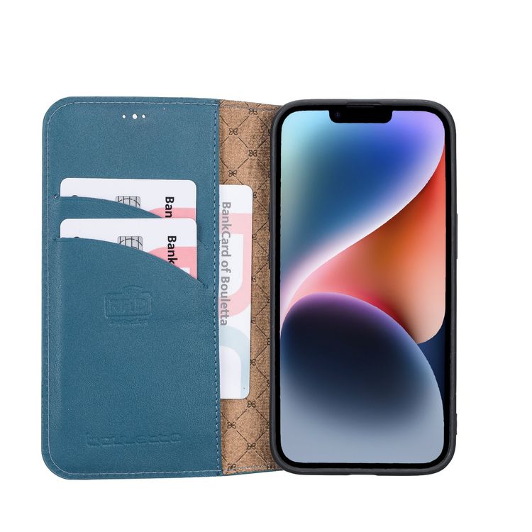 iPhone 13 Bouletta Brooks Leder Slim Etui Blau (Neu und ...