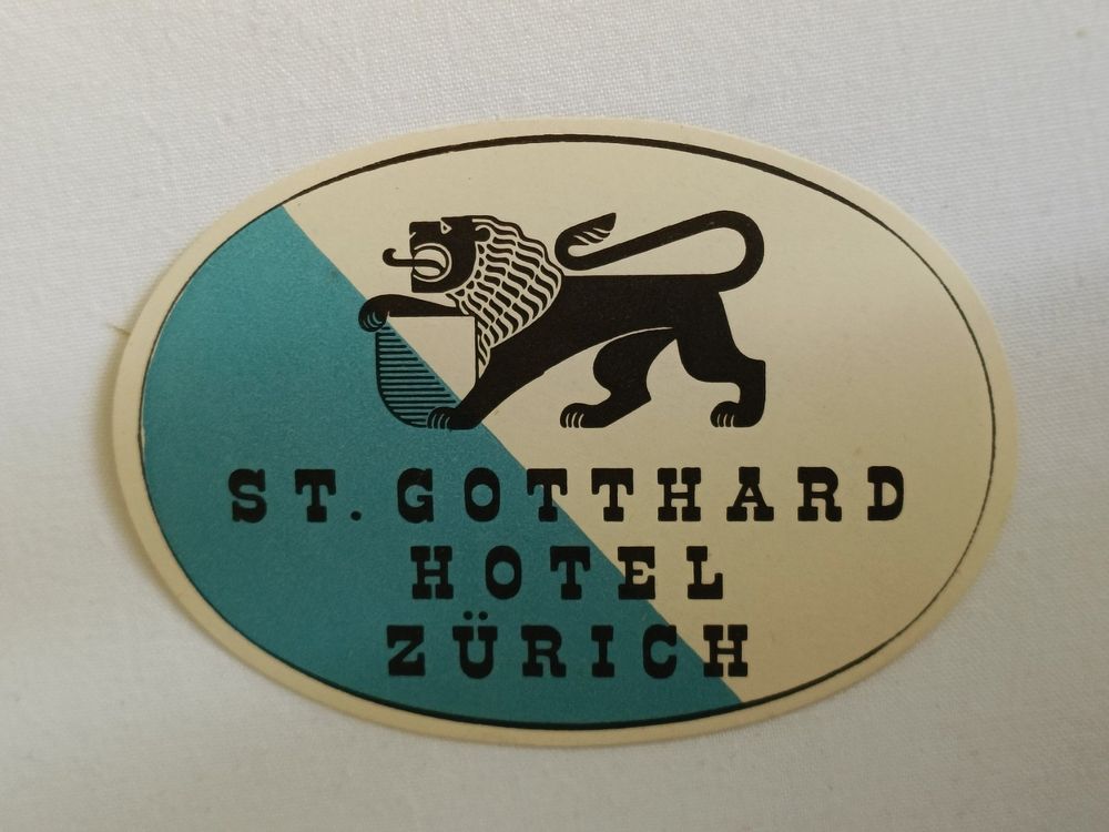 Litho Koffer Vignette / St Gotthard Hotel - Zürich (Gebraucht) in für ...