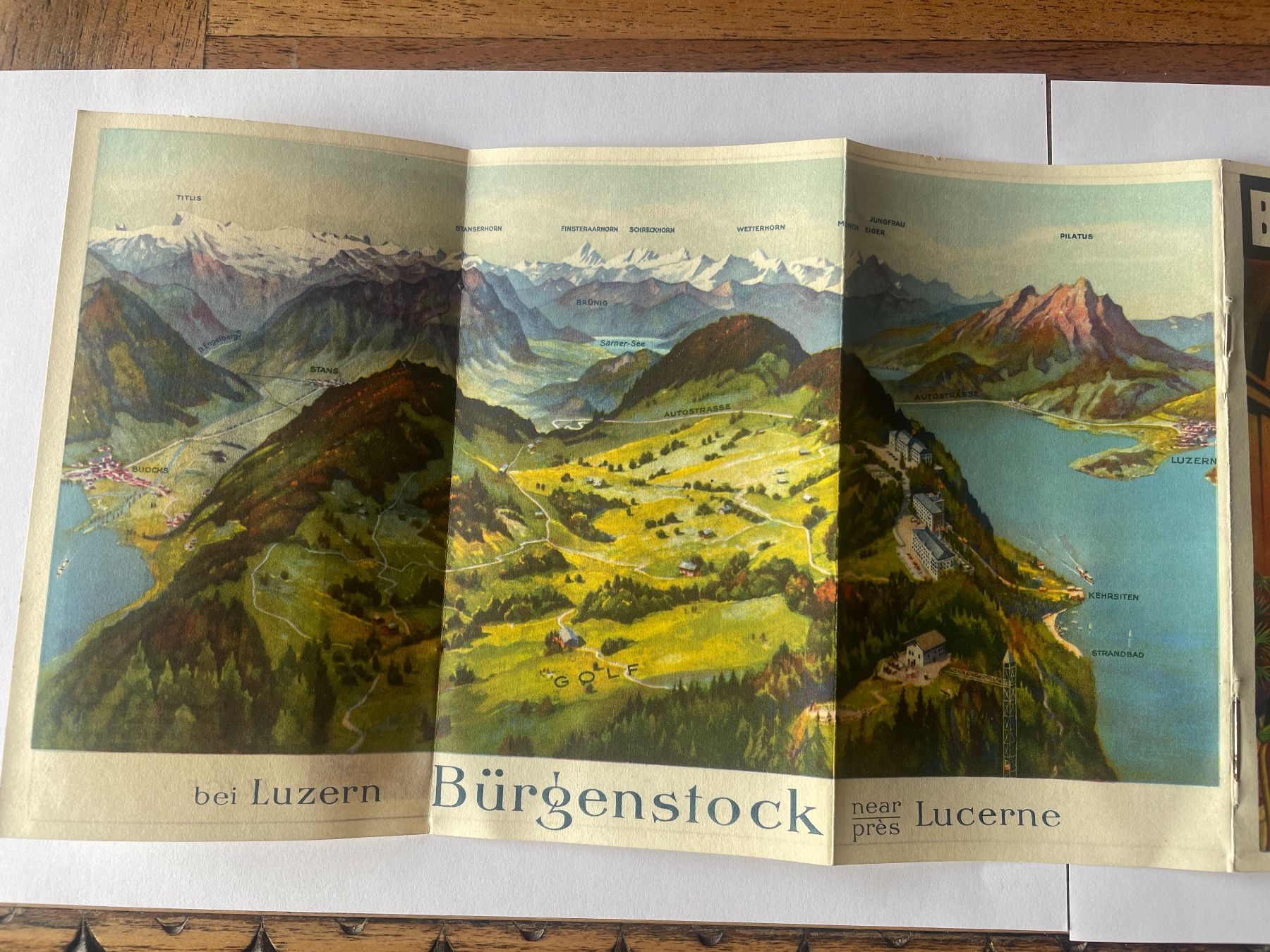 Ancien prospectus colorisé Bürgenstock 1950 Palace Hôtel (D'occasion) à ...