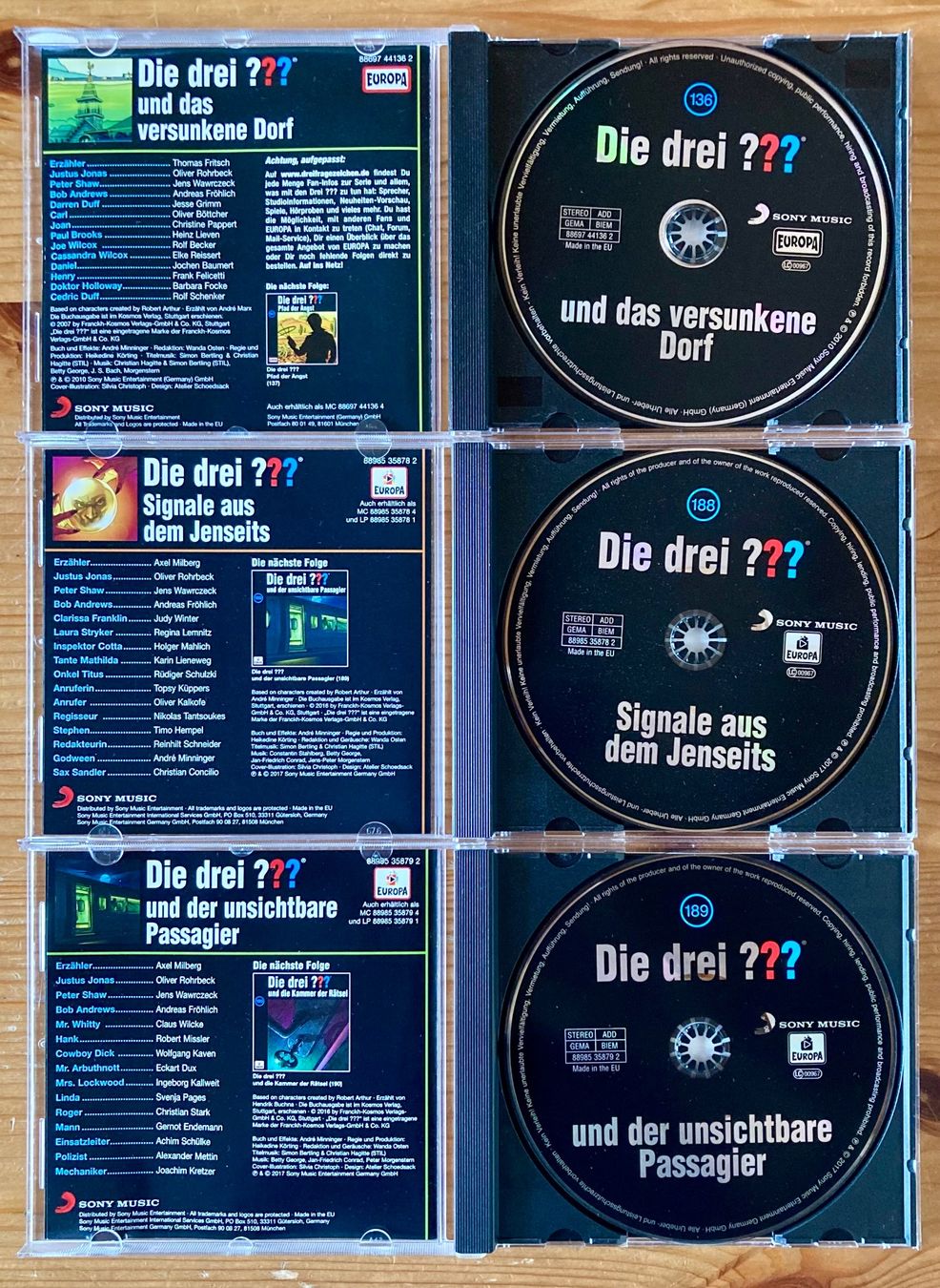 3x Die drei Fragezeichen (Europa-Hörspiele) (Neu (gemäss Beschreibung ...