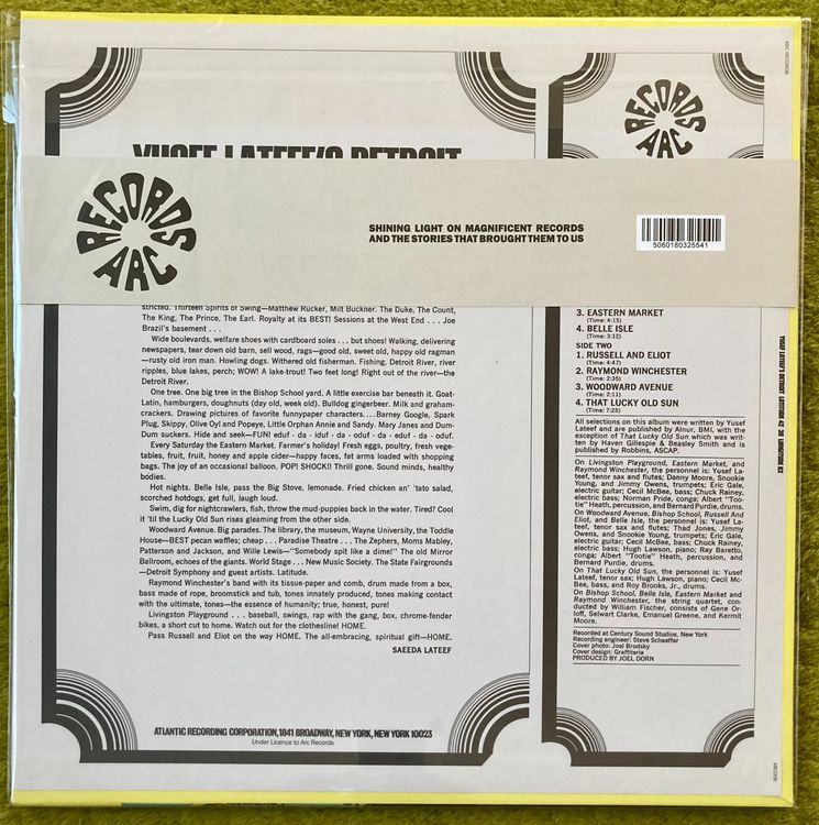 Yusef Lateef - Yusef Lateef's Detroit - ARC Audiophile Lp (Neu und ...