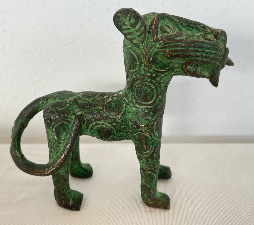 feiner alter Leopard Bronze Benin Höhe 10 cm | Kaufen auf Ricardo