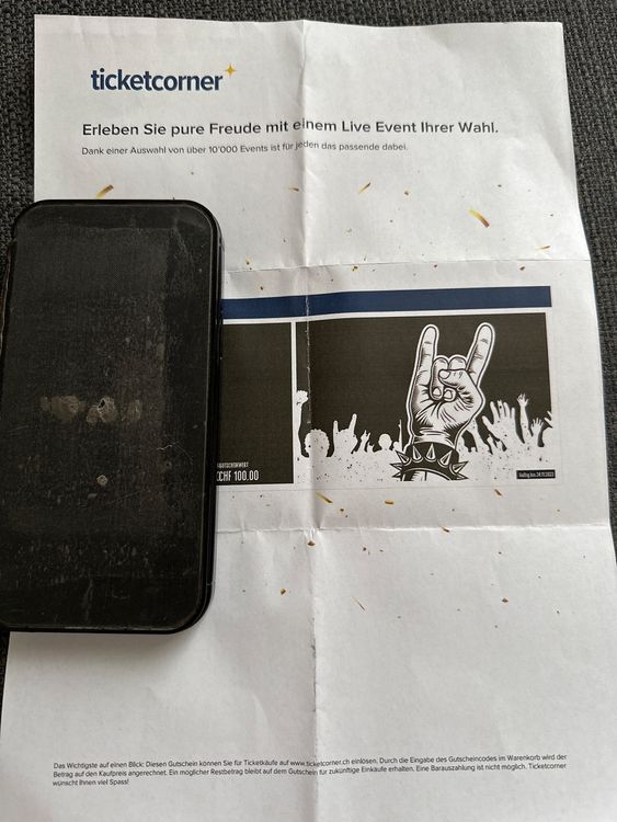 Gutschein Ticketcorner (Neu (gemäss Beschreibung)) in Urdorf für CHF 90 ...