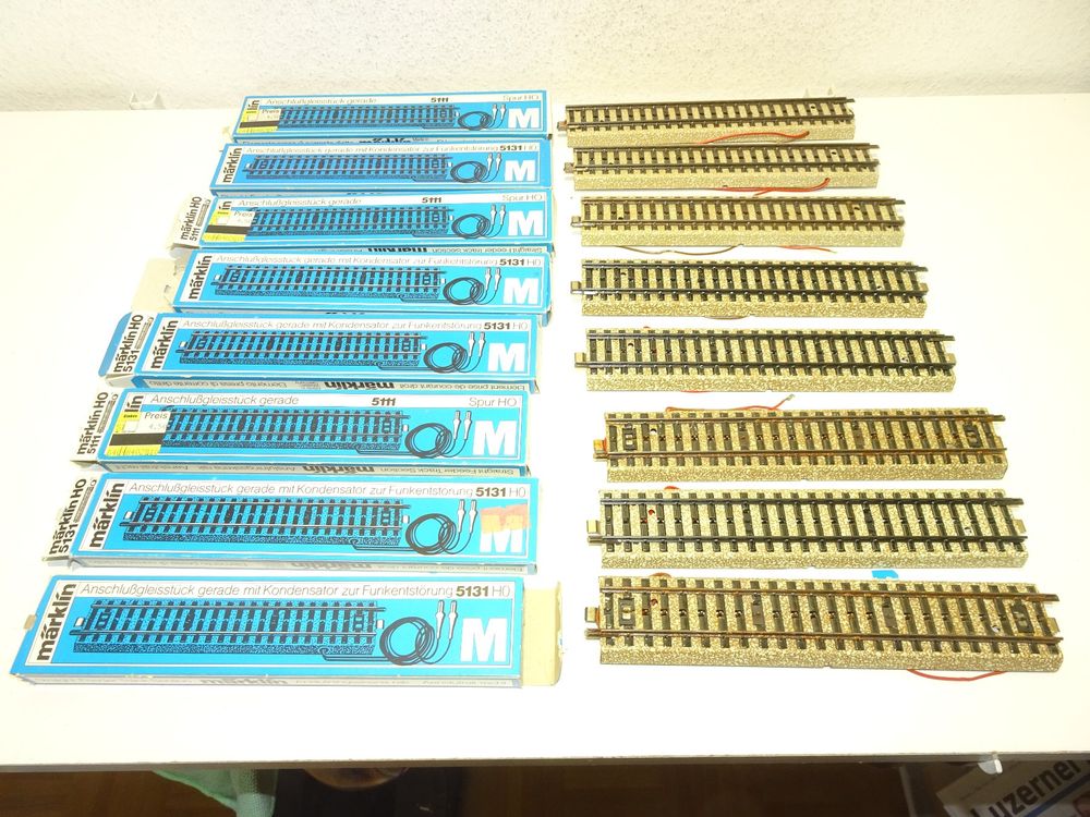 8 Märklin M-Gleis Schienen Anschlussgleis HO 5111 5131 (Gebraucht) in ...