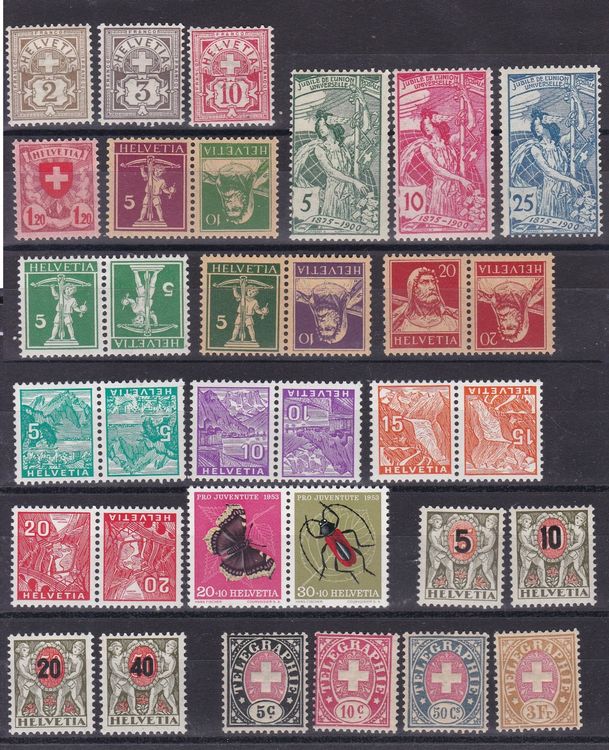 CH Briefmarken Lot "Postfrisch**" UPU 1900, Kehrdruck etc. | Kaufen auf Ricardo