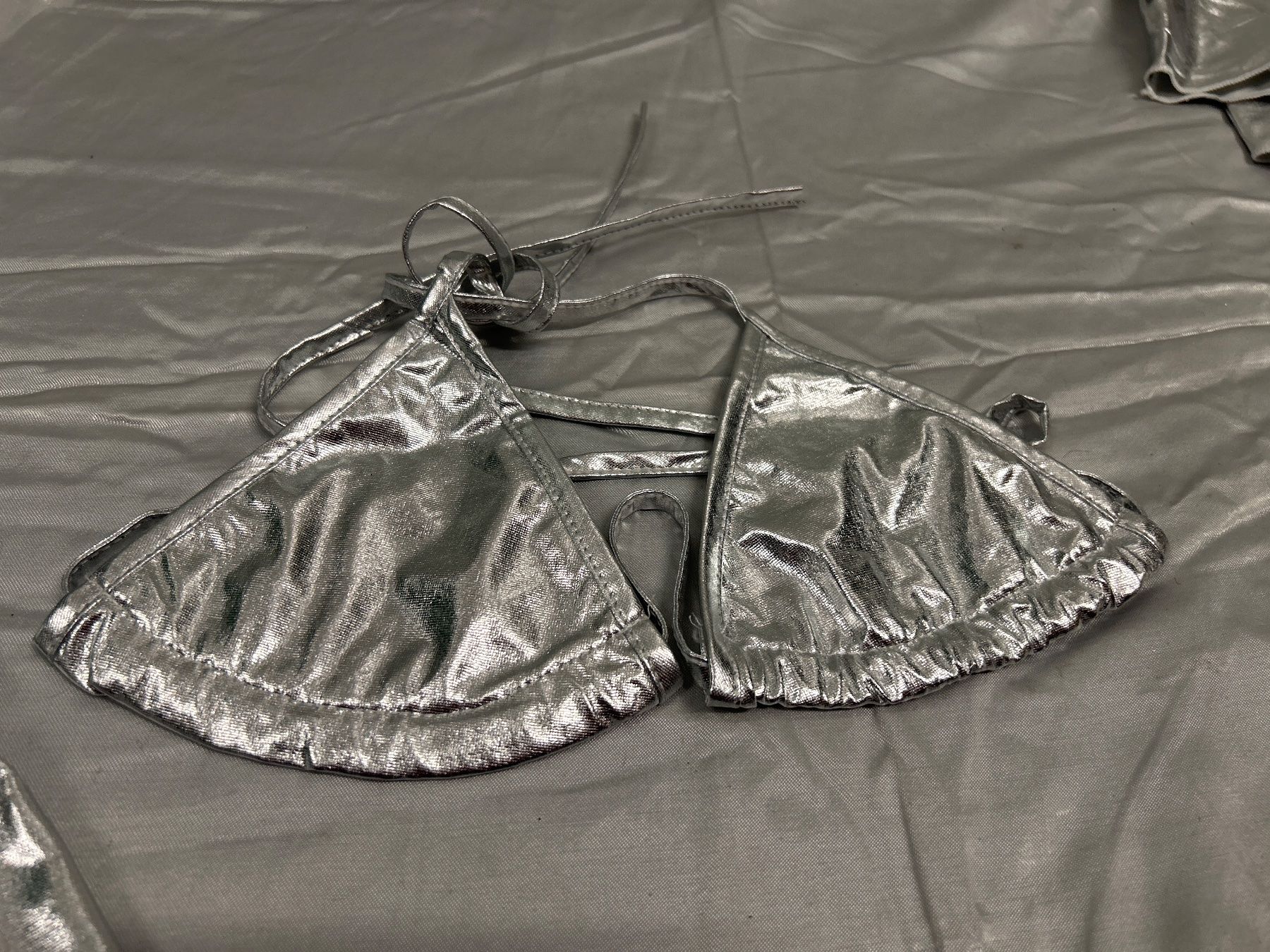 Sexy Dessous Set BH Minirock String Silbrig Gr M NEU (Neu und ...