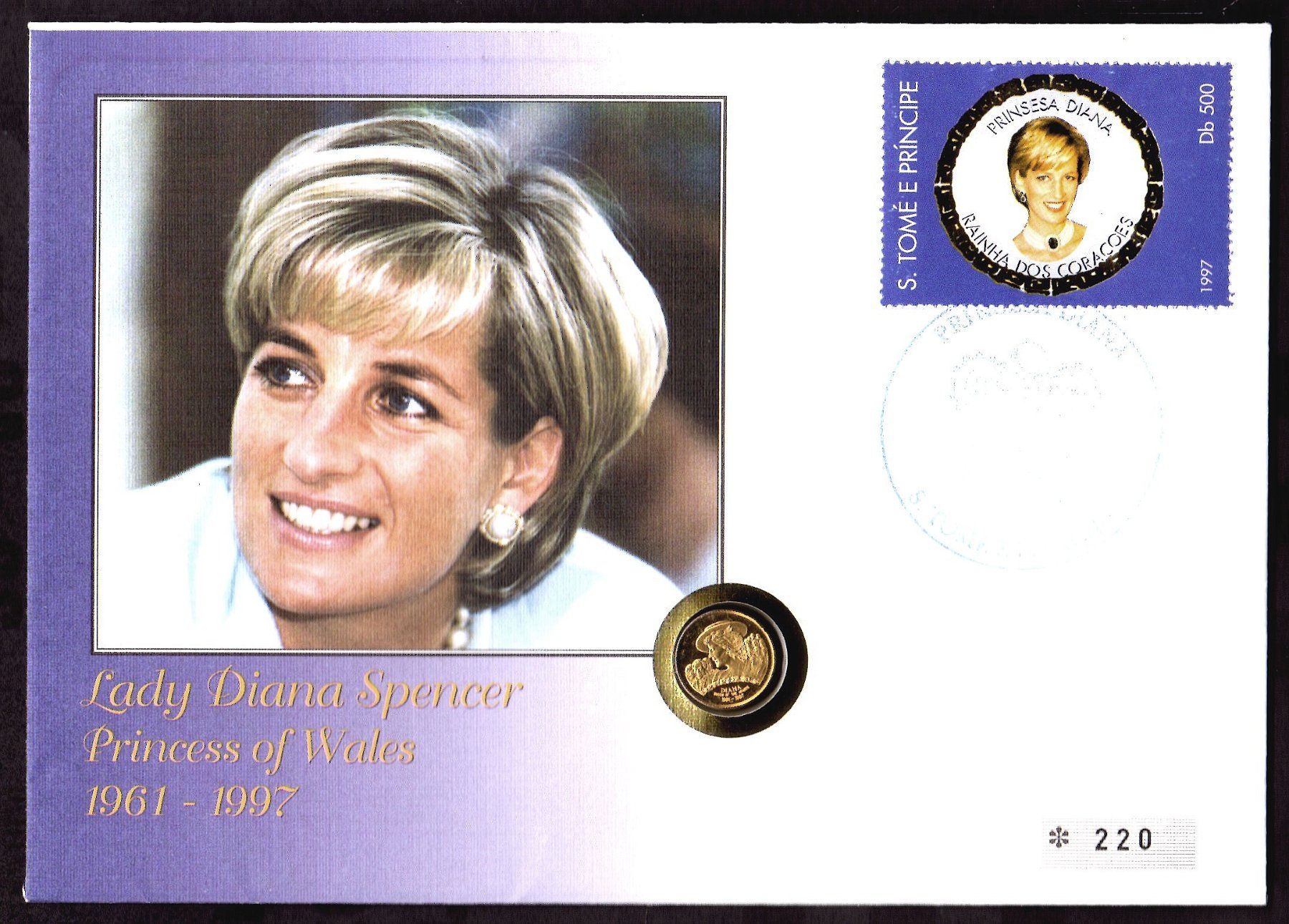 Gold-Münzenbrief, Lady Diana, Gold/999, 1,25 gr. (Neu (gemäss ...