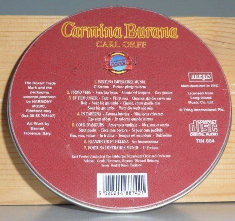 Carl Orff - Carmina Burana - Gerda Hartmann, Kurt Prestel (Gebraucht ...