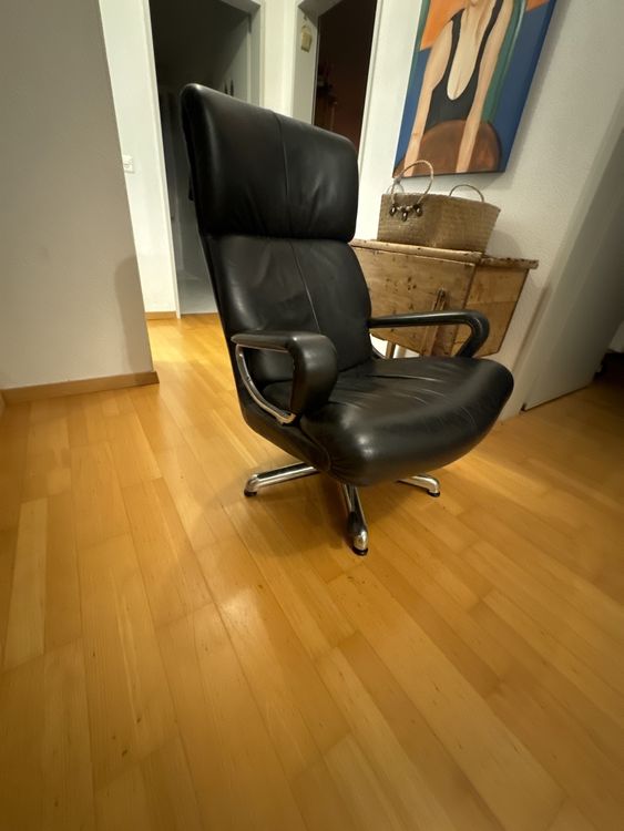 Schwarzer Leder Sessel (Gebraucht) in Pfaffhausen für CHF 10 – nur Abholung auf Ricardo kaufen