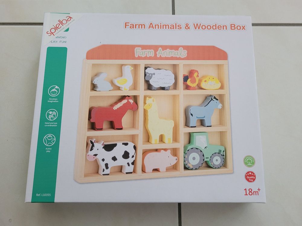 Alles muss weg! Spielba Tier-Set und Traktor in Holzbox (Neu und ...