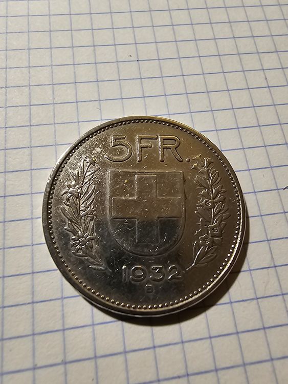 monnaie suisse 1932 5fr (Gebraucht) in Yverdon-les-Bains für CHF 25 – mit Lieferung auf Ricardo ...
