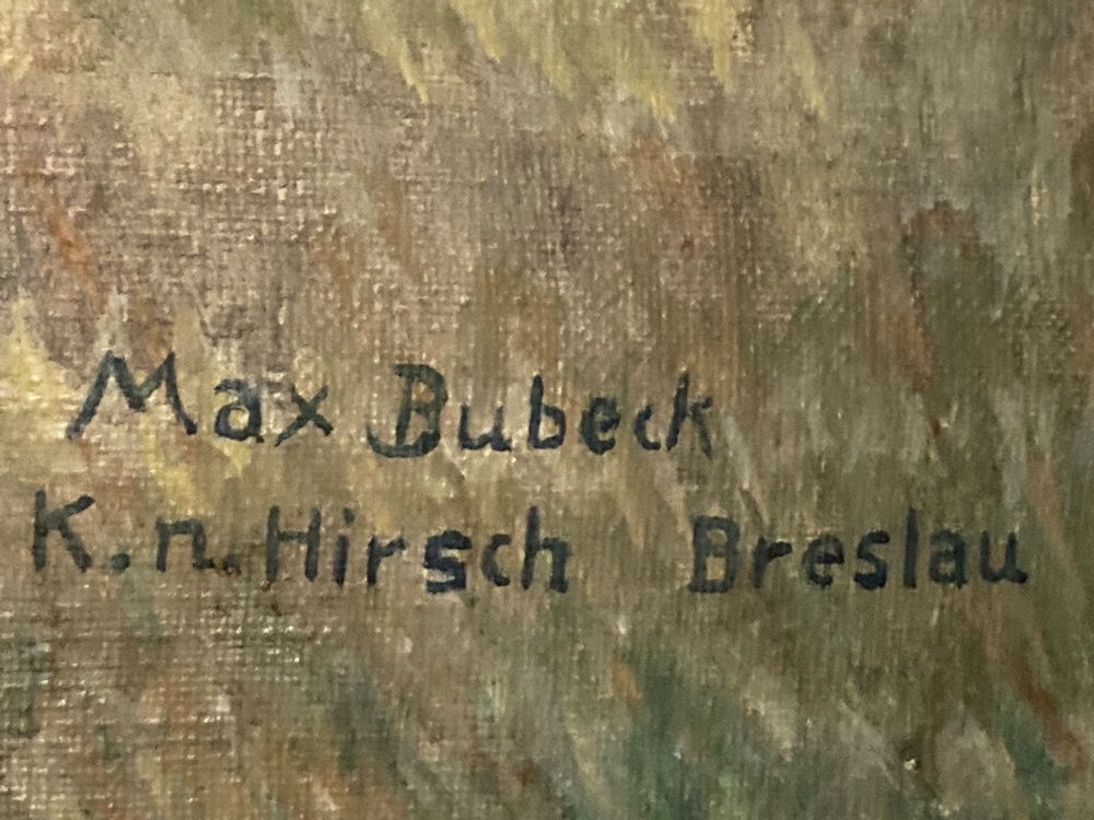 Max Bubeck K. n. Hirsch Breslau Landschaftsgemälde, Hügel (Gebraucht ...