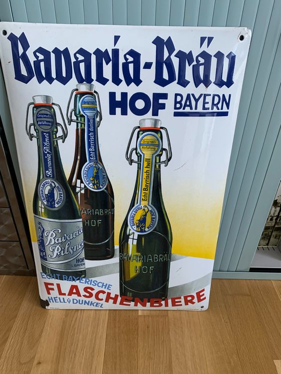 Emailschild Bavaria-Bräu, Hof, Bayern, Bier (Gebraucht) in für CHF 650 ...