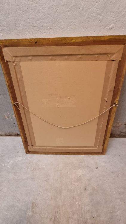 Tableau ancien cadre doré à la feuille d'or signé voir photo | Kaufen auf Ricardo