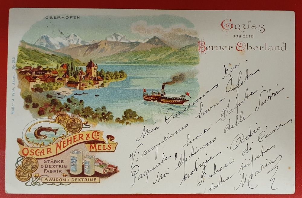 Gruss aus dem Berner Oberland 1906 - Oberhofen, Werbekarte (Gebraucht) in Kreuzlingen für CHF 38 ...
