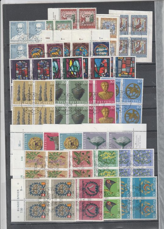 33/LOT P.PATRIA+P.JUVENTUTE VIERERBLOCKS 1967-1980 GEST. | Kaufen auf Ricardo