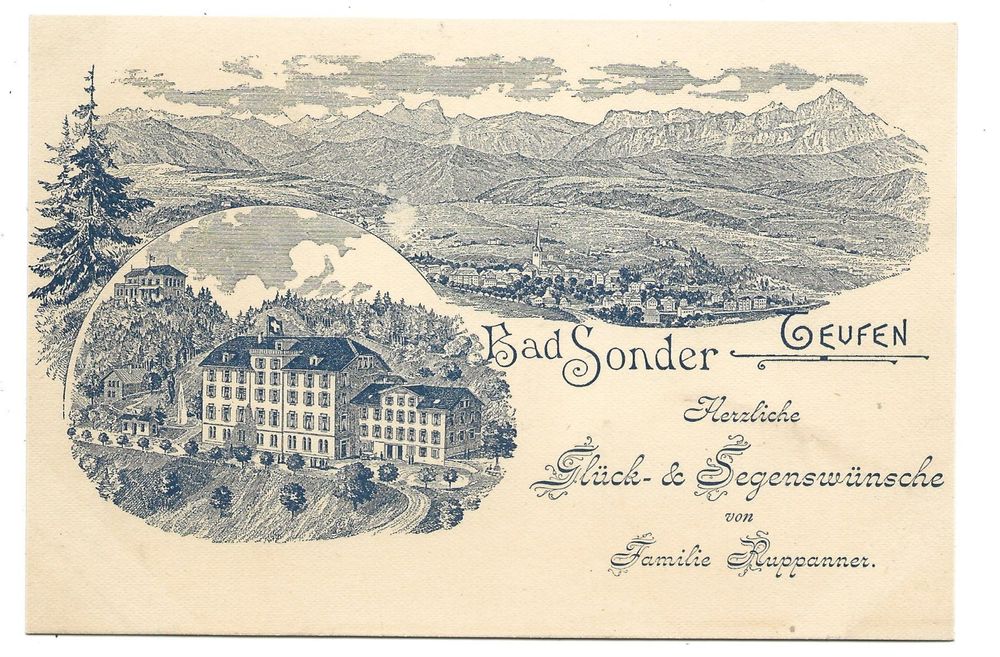Teufen (AR) Bad Sonder - seltene Vorläufer-Litho um 1900 | Kaufen auf Ricardo