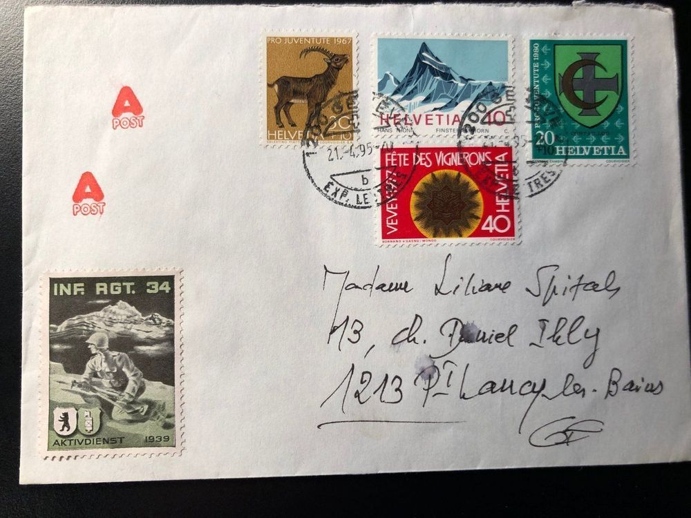 1 enveloppe avec timbre du soldat (D'occasion) à Charmey (Gruyère) pour ...