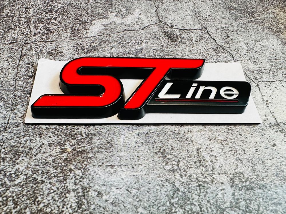 Ford ST Line Emblem Schriftzug Logo Rot/Schwarz aus Metall | Kaufen auf ...