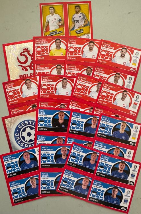 TOPPS EM 2024 / Mannschaften POL/EST - Fehlende STICKER (Gebraucht) in ...
