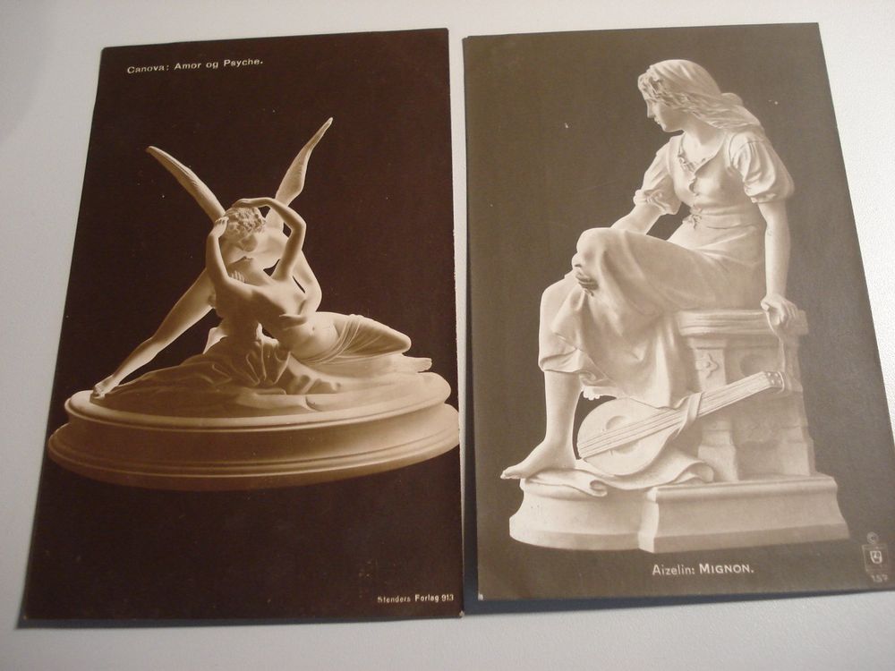 2 Kunstkarten, Amor + Psyche/Mignon um 1910, ungelaufen (Gebraucht) in ...