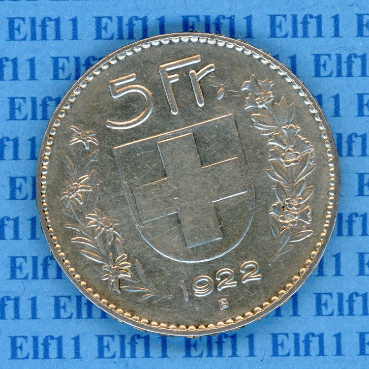 CHF___5.00 1922 ss-vz 5 Franken (Gebraucht) in Widnau für CHF 65 – mit Lieferung auf Ricardo kaufen