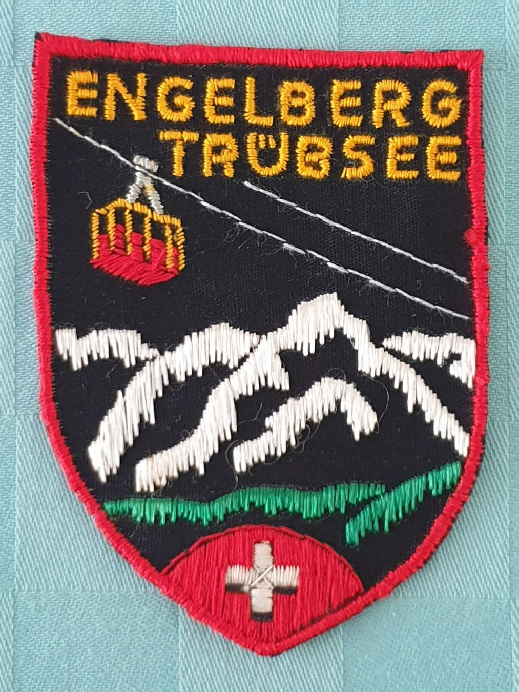 Vintage Badge Wappen ENGELBERG TRÜBSEE ST. GALLER STICKEREI (Gebraucht ...