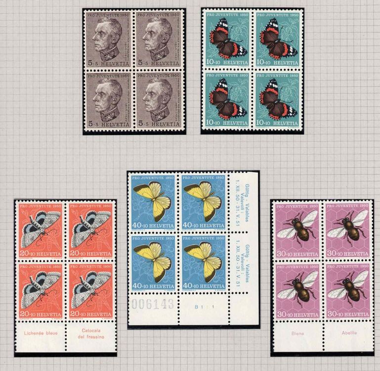 Pro Juventute 1950, Serie im 4er-Block ** | Kaufen auf Ricardo