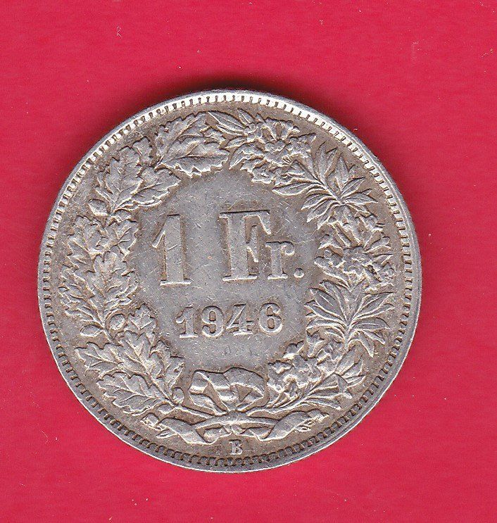 Silber Münze 1 Fr. 1946 Helvetia (Gebraucht) in Oberrieden für CHF 4 – mit Lieferung auf Ricardo ...