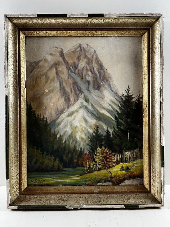 Sehr Alte Berglandschaft Gemälde Signiert. | Kaufen auf Ricardo