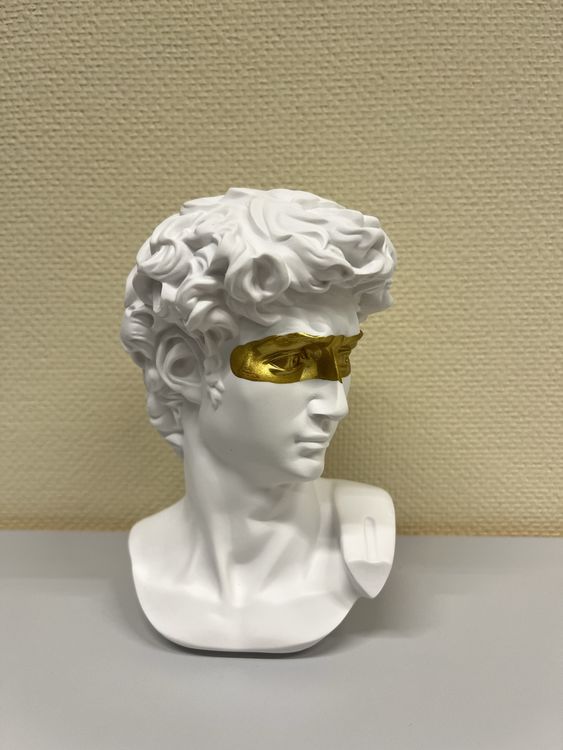 David Büste modern Gold Deko Figur Skulptur (Neu (gemäss Beschreibung ...