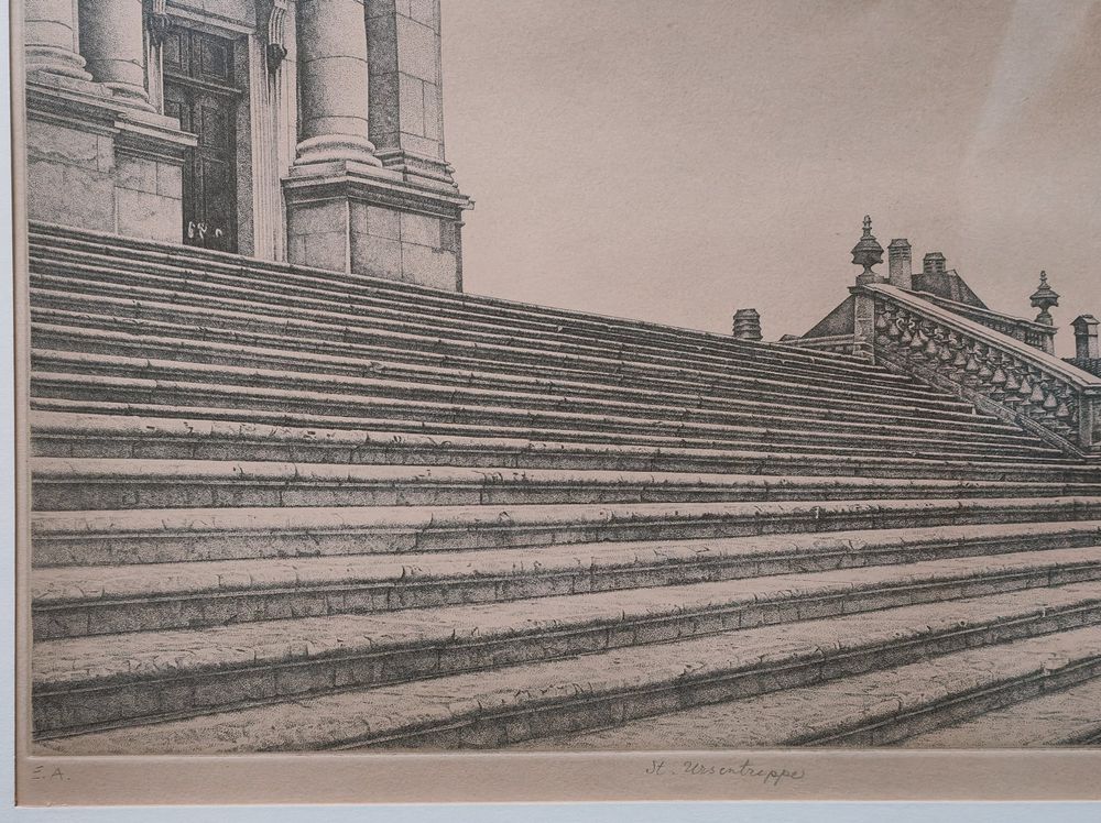 Rudolf Häsler «Solothurn Treppe St. Ursen Kathedrale» Litho (Gebraucht ...