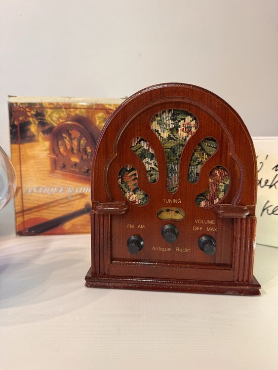 Deko-Set: Handbemalte Glaskuppel + Radio + Blue Star (Neu (gemäss ...