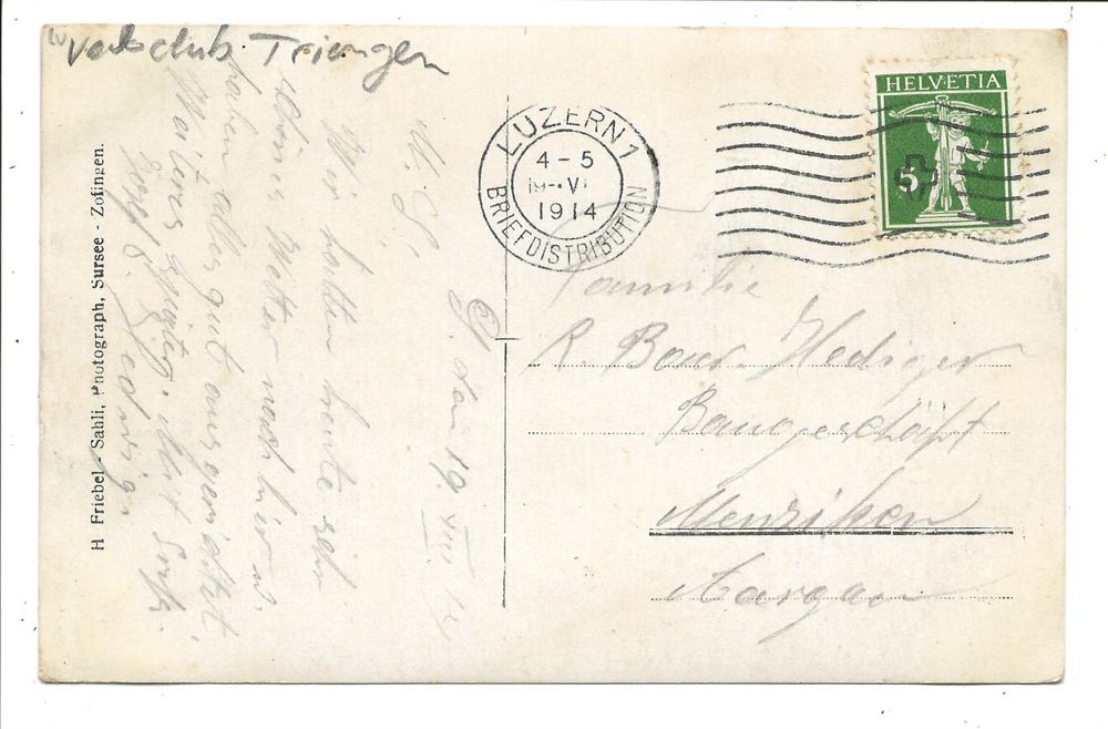 Veloclub Triengen (LU) 2 echte Foto-AK - All Heil - 1914 rar | Kaufen ...