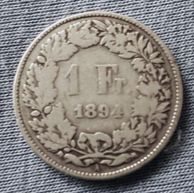 1 Franken 1894 uralte und seltene Silbermünze ab nur 1 Fr !! (Gebraucht) in Camignolo für CHF 3 ...