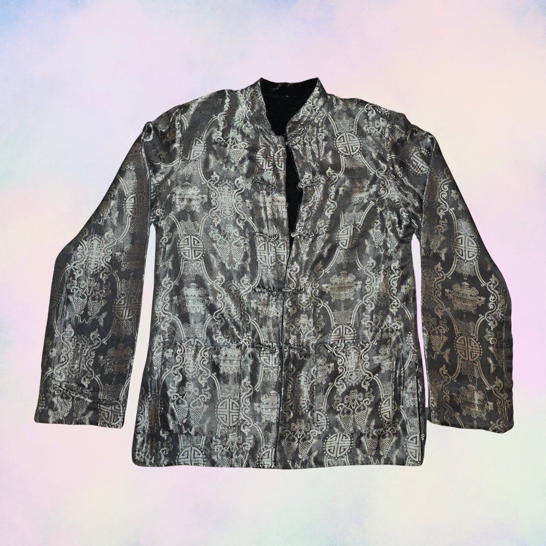 Veste réversible en velours noir, style oriental, luxe (D'occasion) à ...