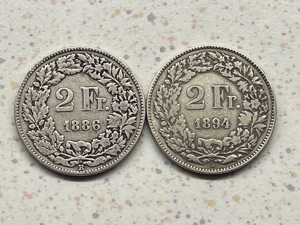 1886 und 1894 2 Franken sehr selten (Gebraucht) in Winterthur für CHF 15 – mit Lieferung auf ...